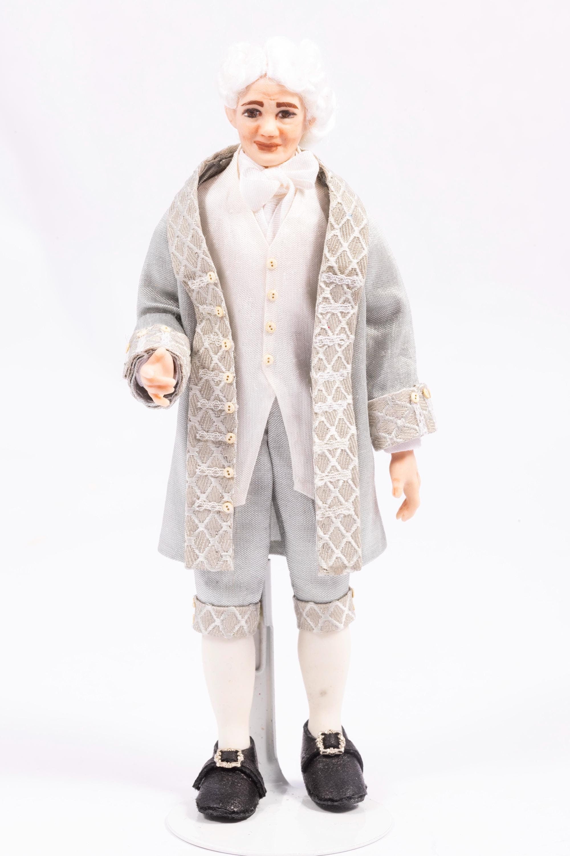 Versailles Colonial Porcelain Gentleman Doll Gray Jacket White Powdere ...